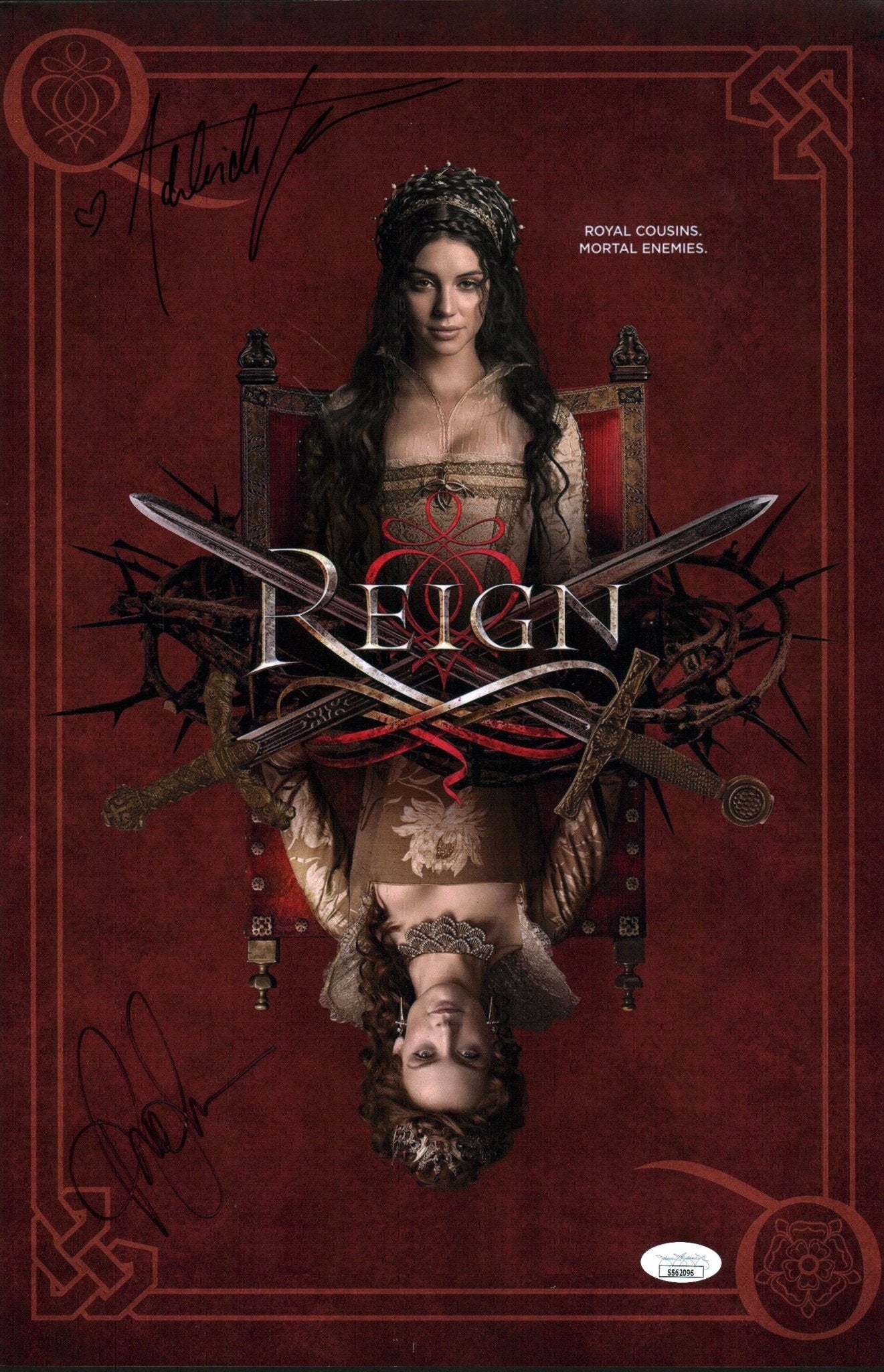 REIGN 11x17 Mini Poster Cast x2 Signed Adelaide Kane Megan Follows JSA