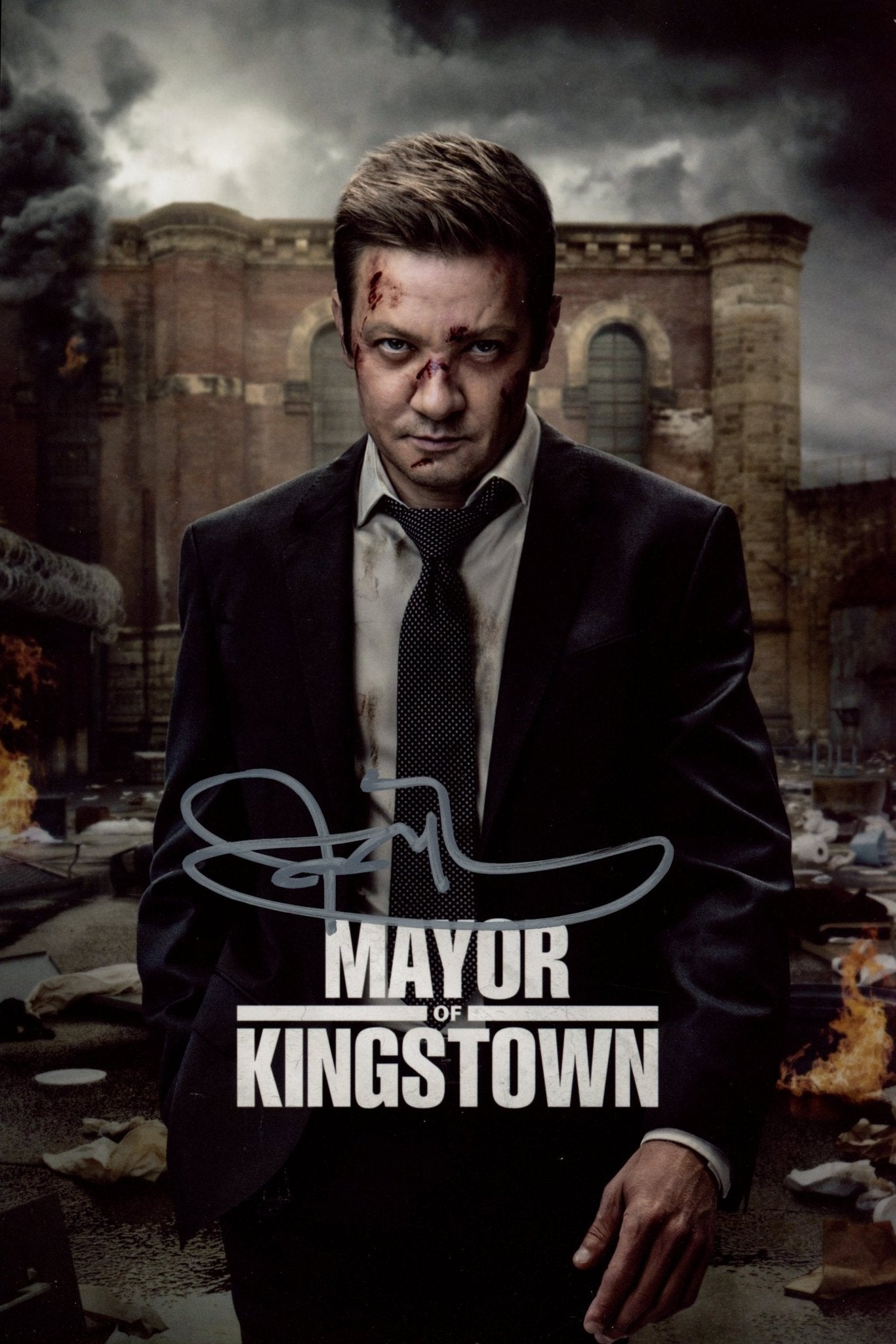 Jeremy Renner Mayor of Kingstown 8x12 Signed Photo JSA Certified Autog
