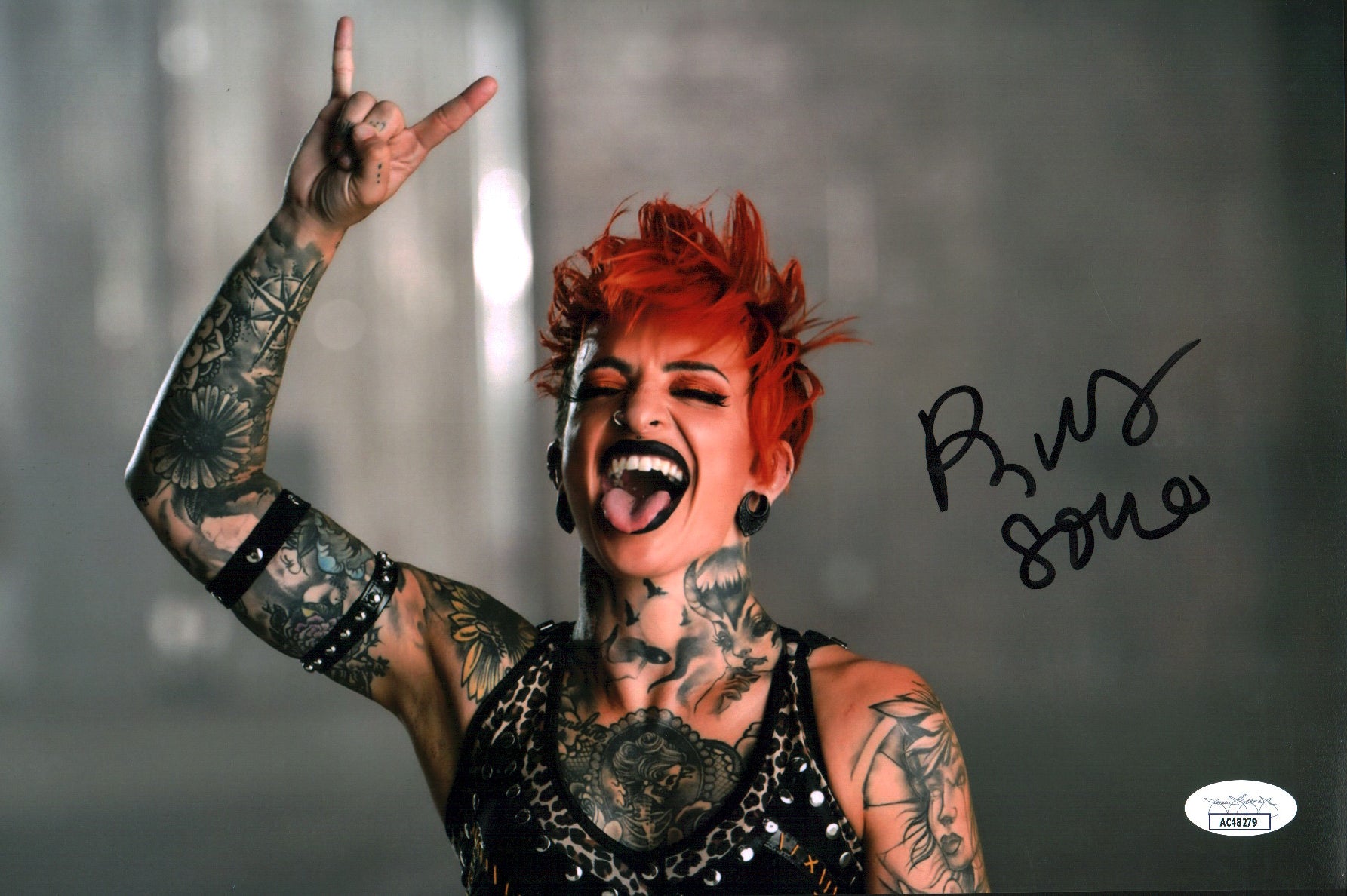 Ruby Soho Riott AEW Wrestling 8x12 Signed Photo JSA Certified Autograp